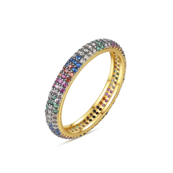 Ayla 18K Gold Plated Colorful Ring – natashasajian.com